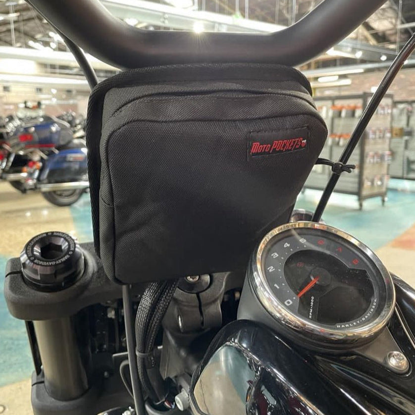 Motorcycle Mini T Bar Handlebar Bag 1.6 Liters Small Lightweight Made in The USA